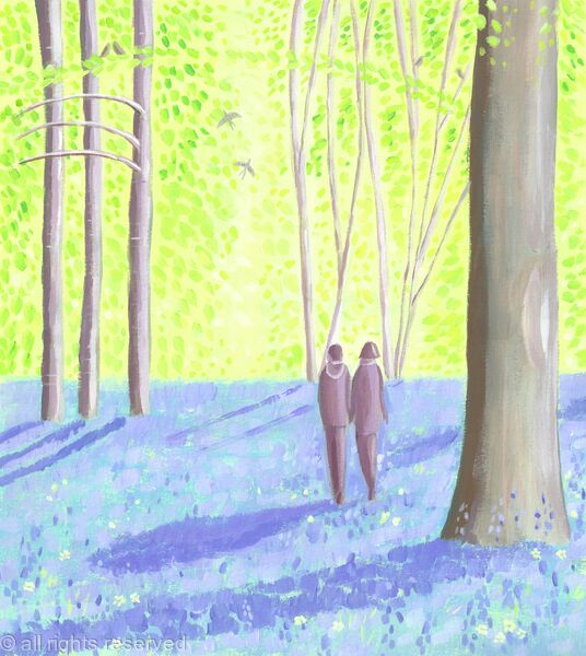 Bluebell Walk - Acrylic on paper