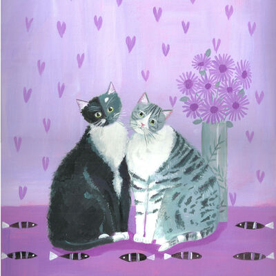 Paintings of cats in oils and acrylics