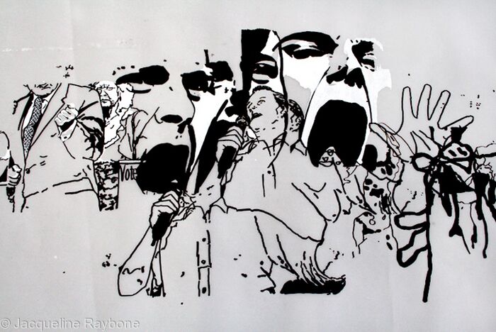 Transparency scroll drawing 2010 (detail) - ink on tracing paper roll