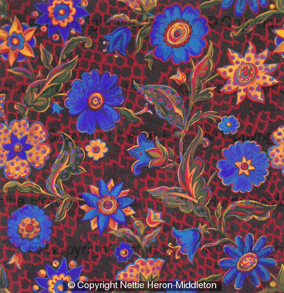 Floral Print Design - gouache