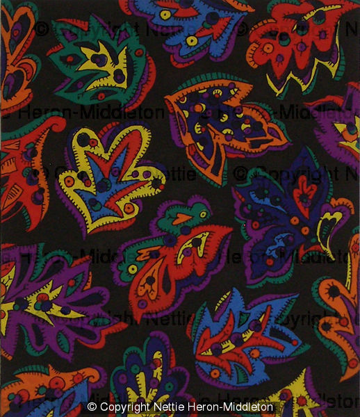 all-over design on black 4544 - gouache