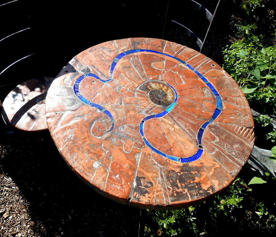 Terracotta Table - Reclaimed roofing tiles, pottery and see brick and ...