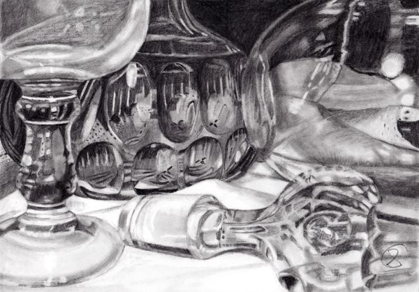 GLASS STUDY - GRAPHITE ON BRISTOL BOARD