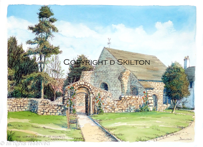 Abberley Norman Church Worcestershire greeting card or bespoke notelet ...