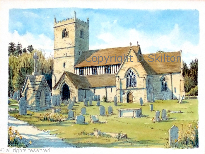 Kinlet Shropshire church St John The Baptist with no tree greeting card ...