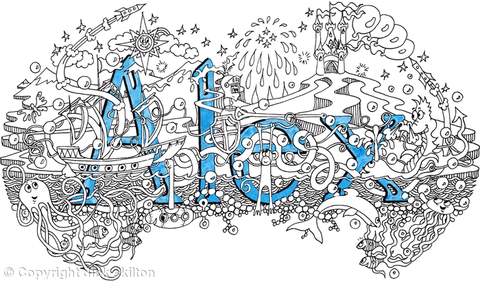 Alex name art card with blue envelope - Printed on quality card from an ...