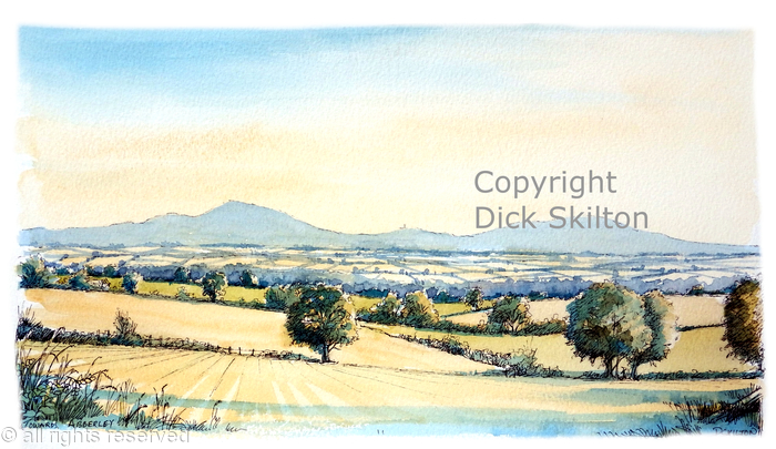 Abberley hills and clock tower from near Cleobury Mortimer as a ...