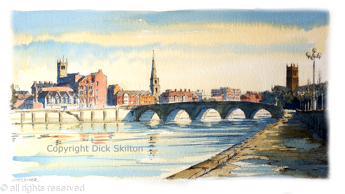 Worcester Bridge and the River Severn greeting card - Printed on a 6 by ...