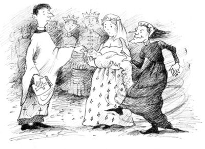 The Light Princess bw illustration - pen and ink