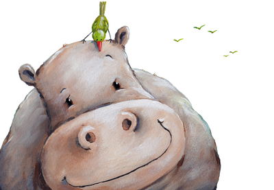 Friendly hippo - acrylics