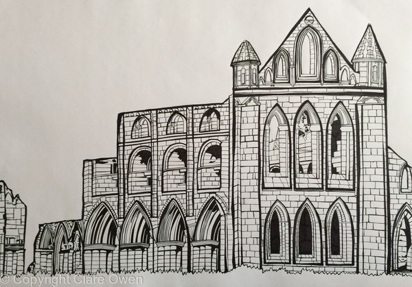 Whitby Abbey - Ink on Paper
