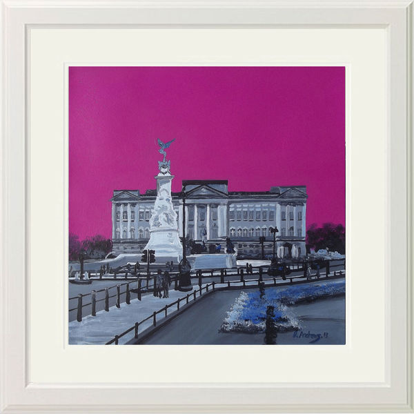 Buckingham Palace - acrylics on paper, double mounted and framed.