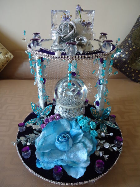 Double Decker Ring Ceremony Platter - Wood