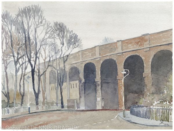 1970 Bridge at Hanwell - watercolour print