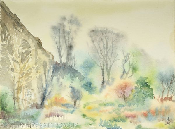 1971 Below Hanwell Viaduct -Spring - watercolour print