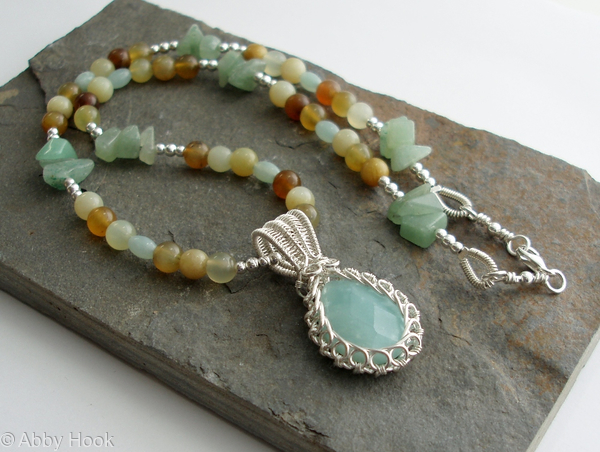 Jade Garden Necklace - Amazonite - Amazonite, Tri coloured Jade ...