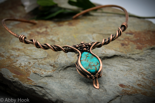 Neck Torc - Copper and Turquoise, Celtic Torq Or Torque - Ananda ...