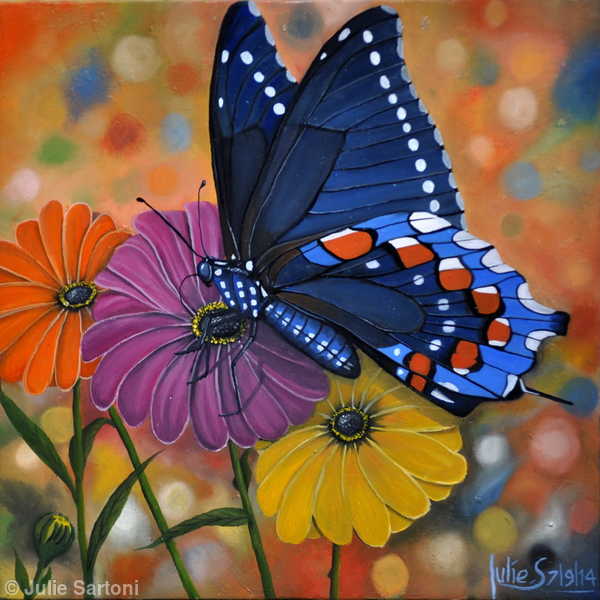 Kupu kupu yang Lucu - Canvas, Oil Painting, Brushes and Texture Gesso