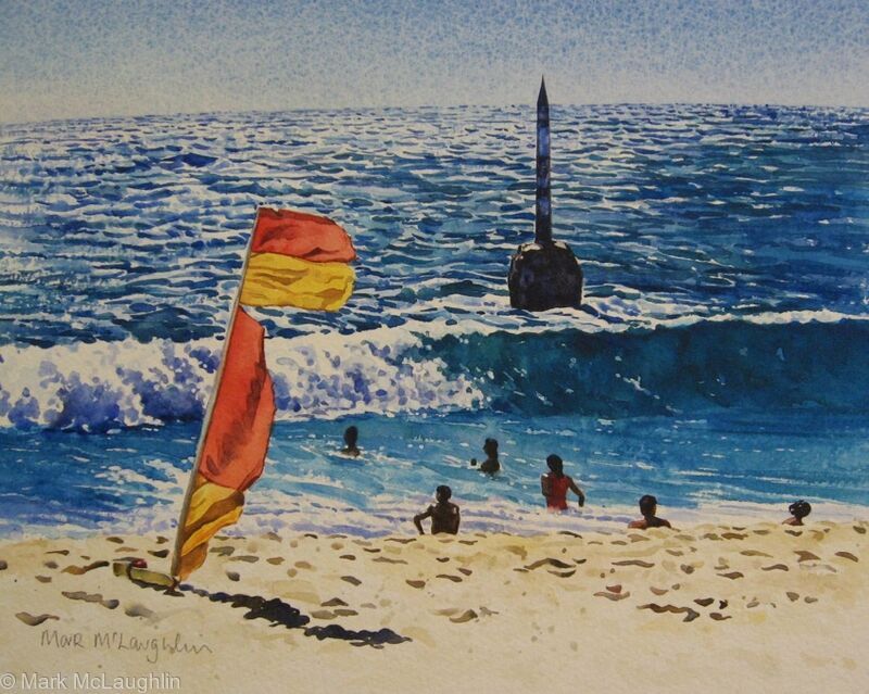 City beach, Perth - watercolour