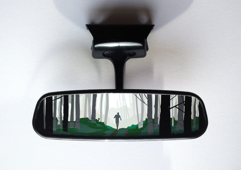 Land Rover rear view 2. - Vinyl on rear view mirror