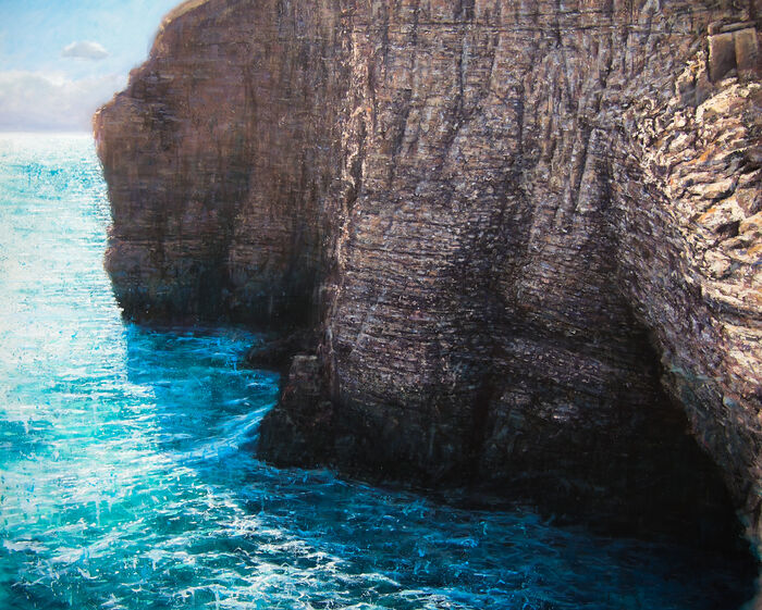Above Dancing Ledge - Oil on Canvas Board