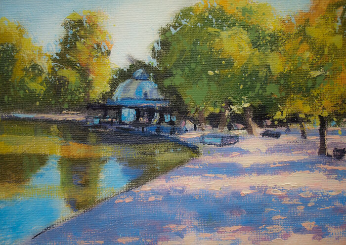 Victoria Park London II - oil on canvas board