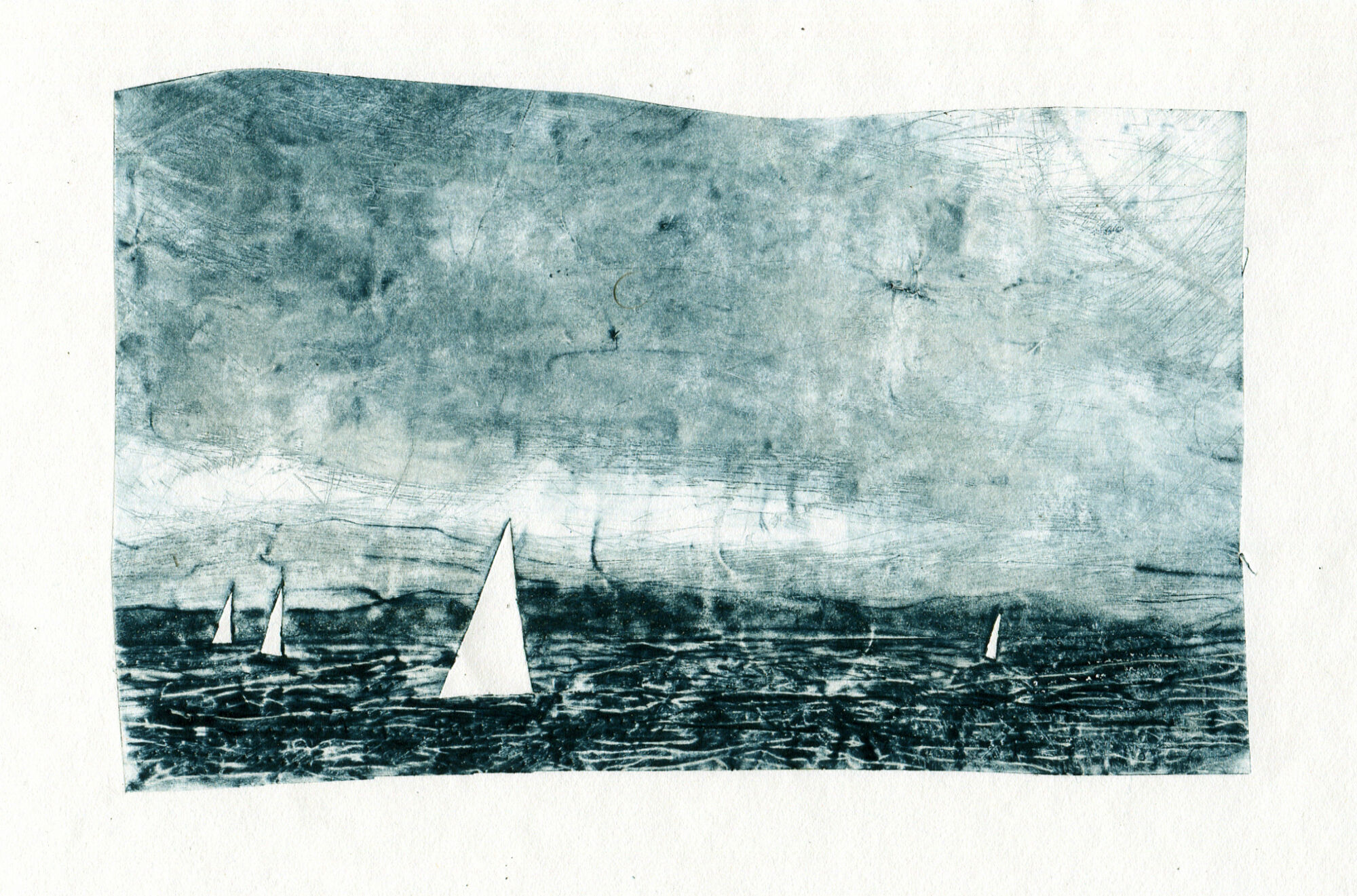 Sea - Aluminium can drypoint