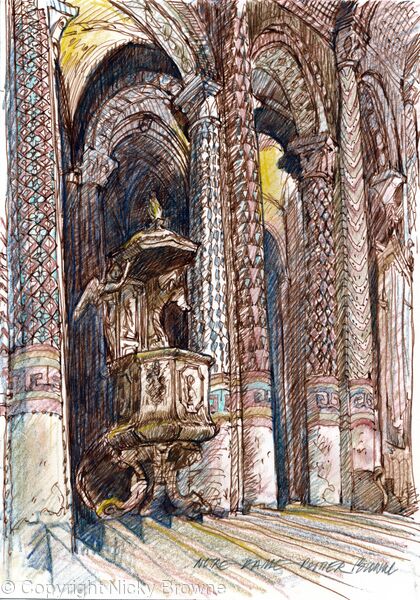 Poitier, Notre Dame - drawing