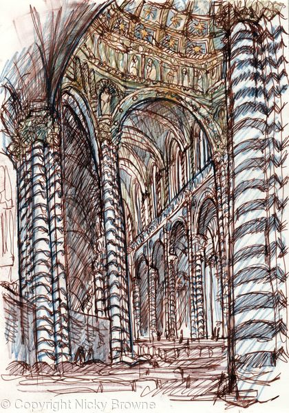 Siena duomo - drawing