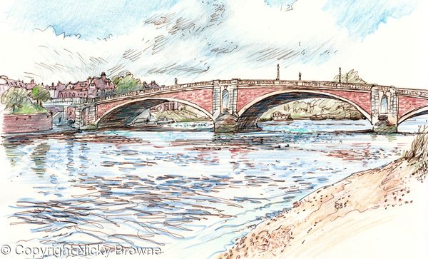Hampton Court Bridge - drawing