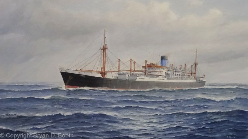 The Jason (Blue Funnel) - Acrylc on watercolour paper