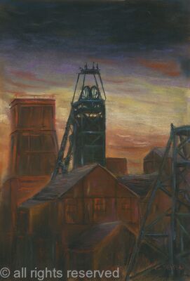 Murton colliery - pastel