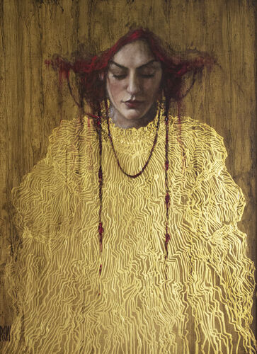 Daena - Oil and gold leaf on panel