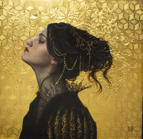 Modern Gothic - oil and 24ct gold leaf