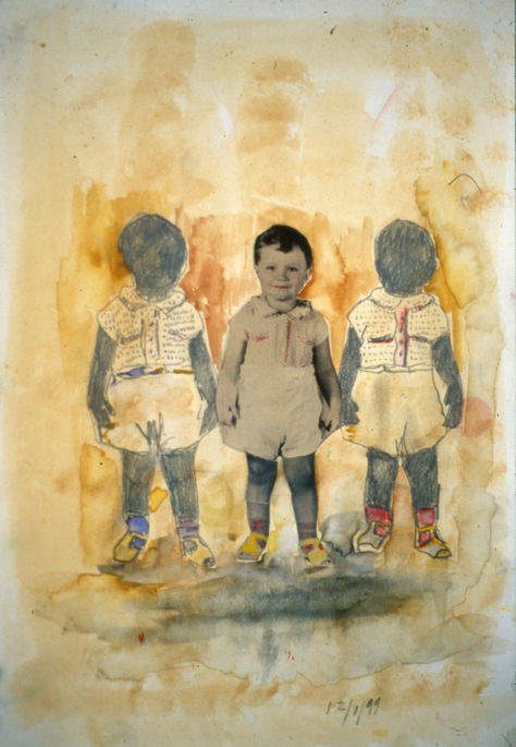 Boys - Watercolour, collage