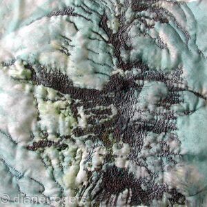 Bark Series - Printed embroidered silk textile