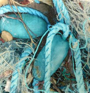Seaweed Tangle - Printed , quilted ,textile embroidery