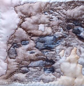 Weather Worn - Printed silk, quilted, embroidered textile