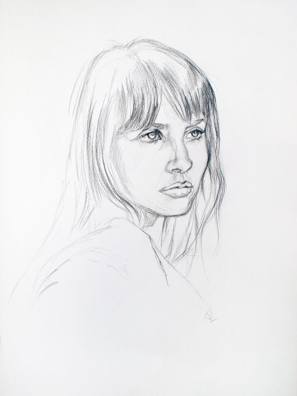 Girls Face study 3 - Pencil