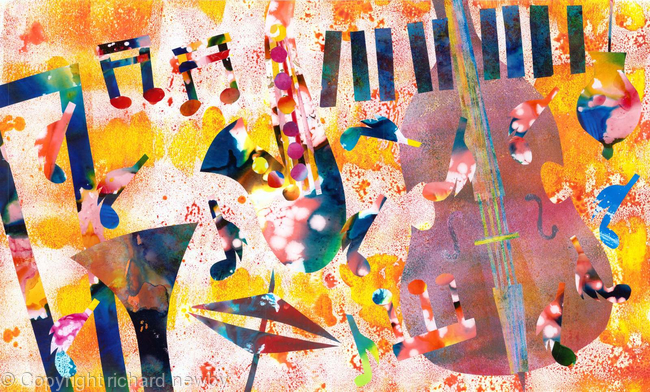 Jazz Club - Acrylic collage