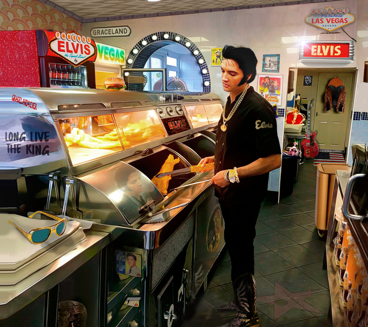 Chip shop Elvis - Printed on fine art paper 310gsm