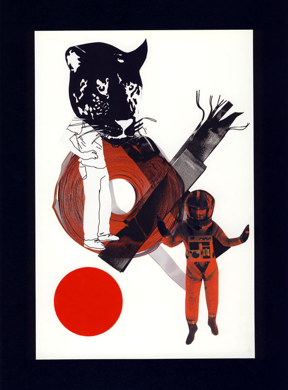 Major Tom - collage on board