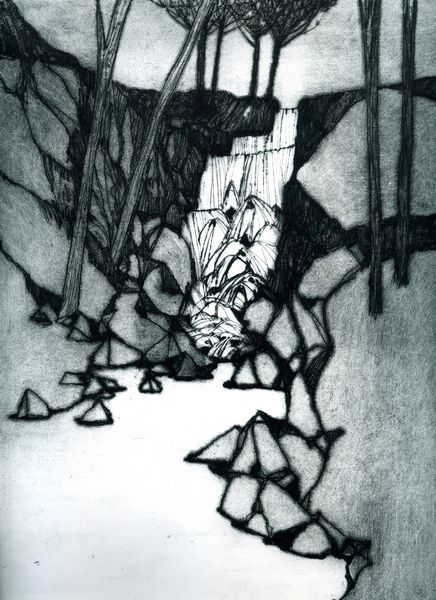 Fall - Drypoint etching