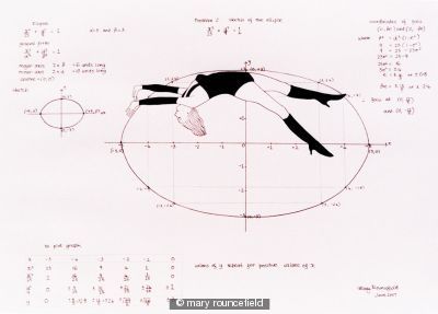 Ellipse Drawing - indian ink and pencil