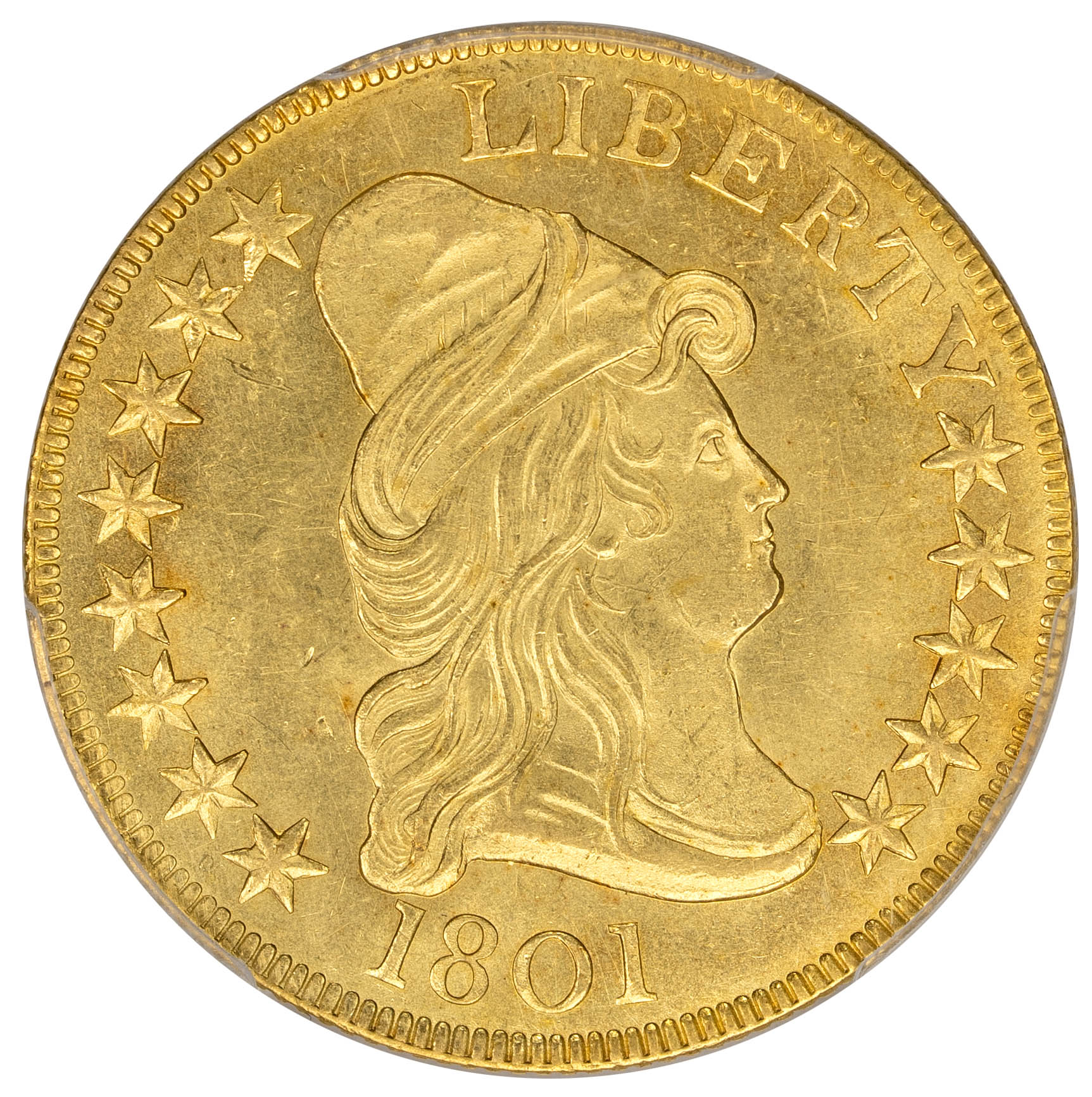 1801 $10 Draped Bust, Eagle PCGS MS64 US Coin - Tangibleinvestmentsinc.com