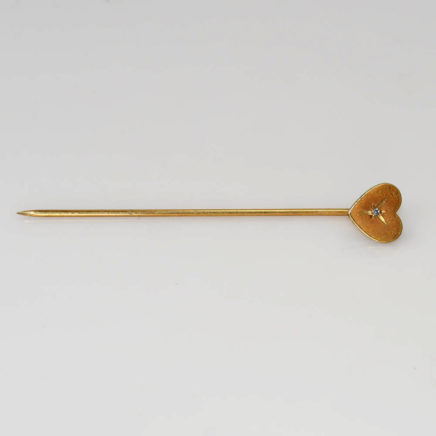 10k Yellow Gold Antique Heart Pin - Tangibleinvestmentsinc.com