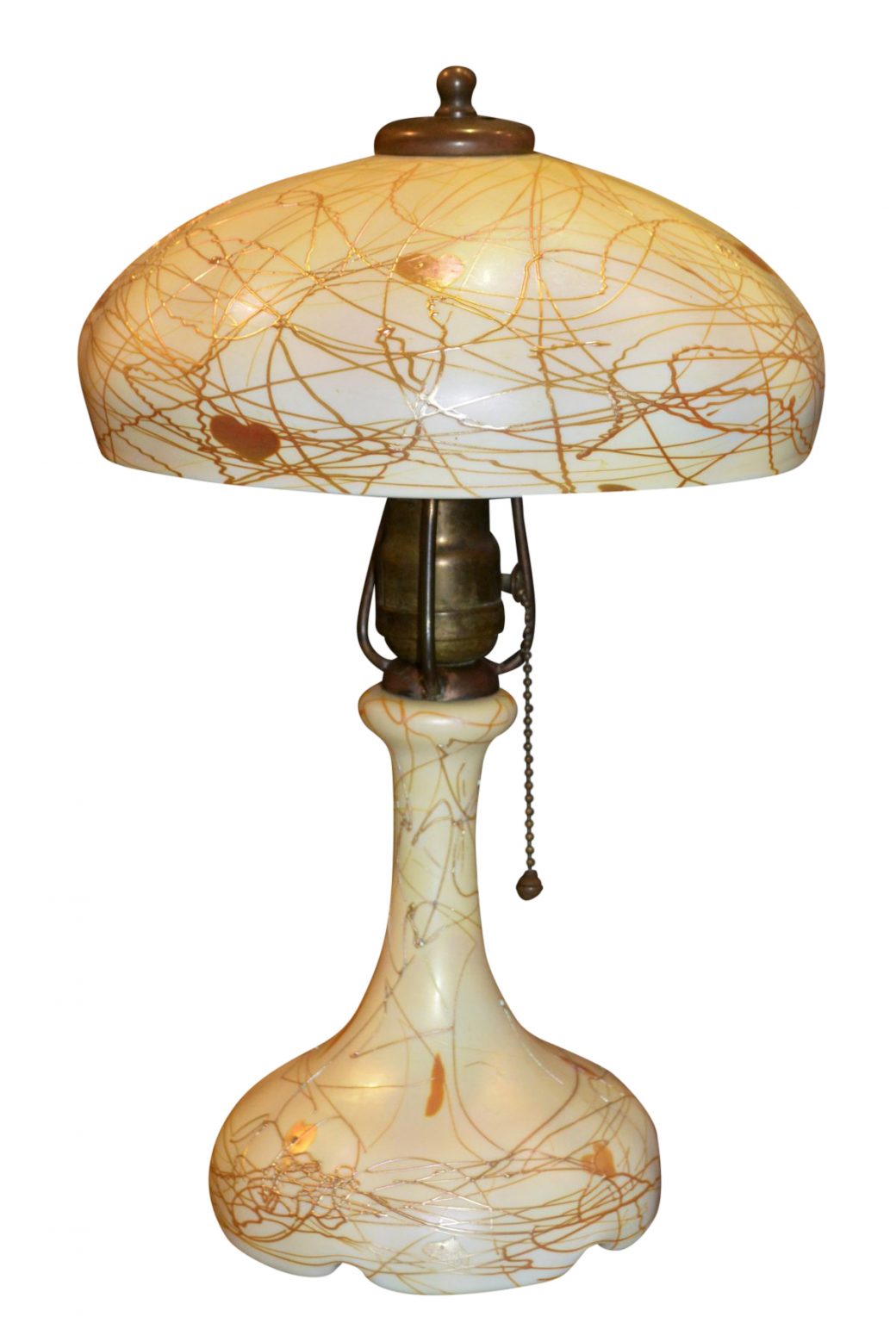 Steuben Art Glass Lamp with Hearts and Vines White Gold Small ...