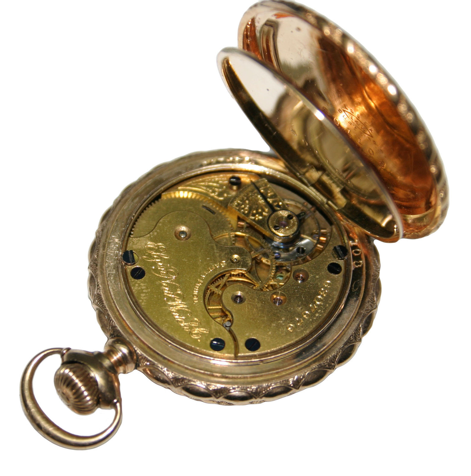 Muti-Tone Gold Elgin Antique Pocket Watch 1.5'' Diameter ...