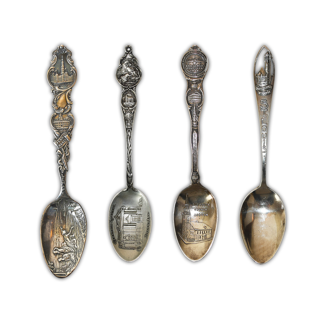 Sterling Silver Souvenir Spoons of Major U.S. Cities 82.5g