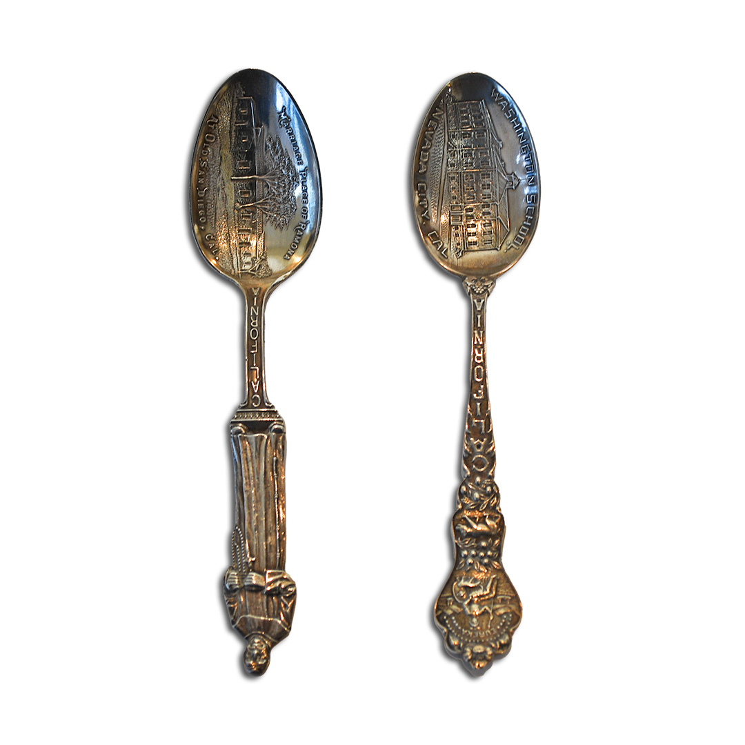 Sterling Silver California Souvenir Spoons (Set of 2) 37.8g